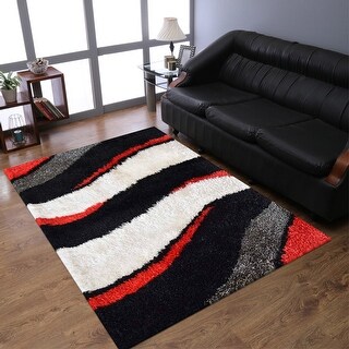 Hand Tufted Shag Polyester Area Rug Contemporary Multicolor K00029 ...
