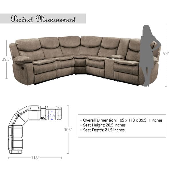 Fremont & Park Ember Reclining Sectional Sofa with Console - Bed Bath ...