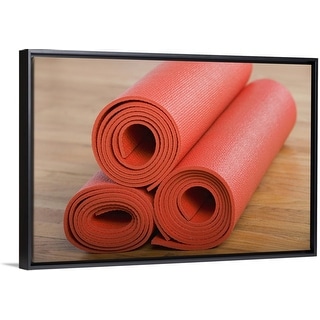 "Stack of rolled yoga mats" Black Float Frame Canvas Art - Bed Bath ...