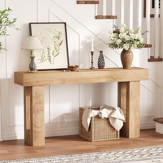63''Farmhouse Console Table for Entryway, Wooden Rectangular Sofa Table ...