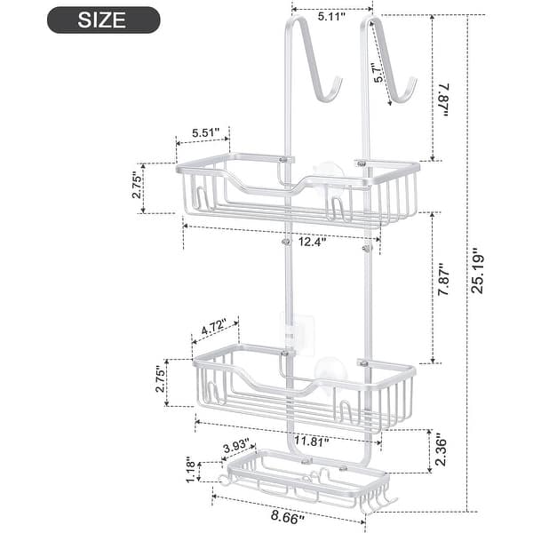 Shower Caddy with 4 Hooks - Bed Bath & Beyond - 38325064