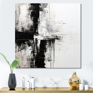 Designart "Minimalism Black And White Religious Cross I" Christianity ...