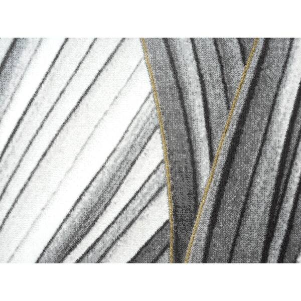 Abani Luna Contemporary Grey and Gold Wavy Area Rug - On Sale - Bed ...