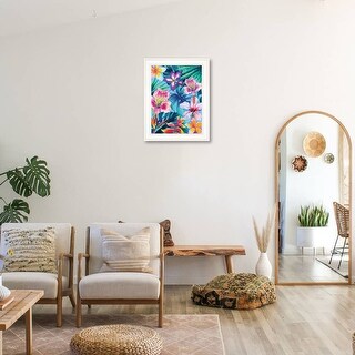 Wall art trees design multicolor hang framed print paper white frame ...