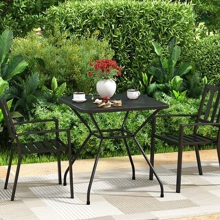 Outdoor Metal Mesh Patio Dining Table -Durable Square/Round Design ...