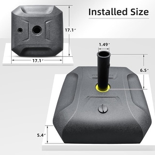 PURPLE LEAF Patio Umbrella Base with Water Fillable Stand - 5.4"H - Bed ...