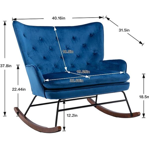 High Back Rocking Chiar, Comfortable Rocker Padded Seat, Modern Lounge ...