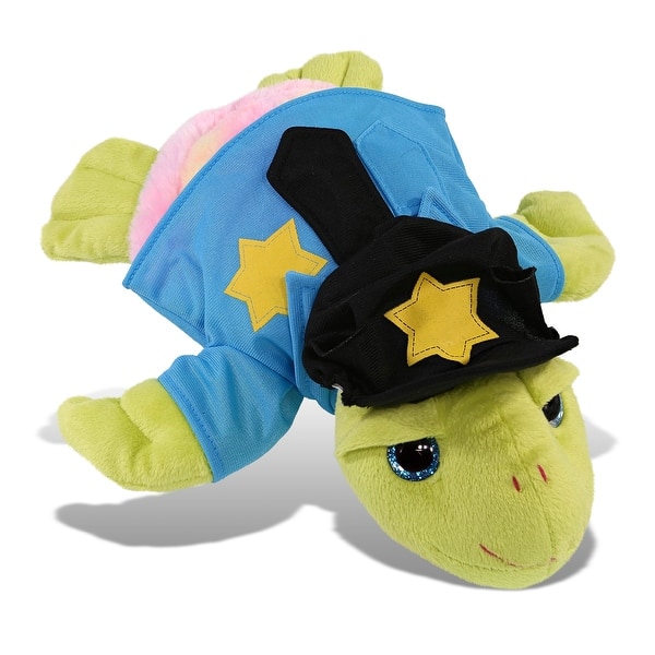 DolliBu Rainbow Green Sea Turtle Police Officer Plush with Cop Uniform ...