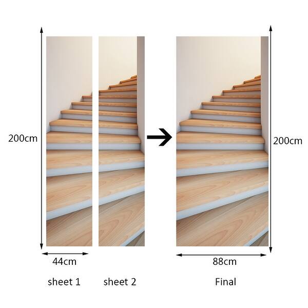Walplus Stairwell Peel and Stick Door Sticker Home Decoration DIY Art ...