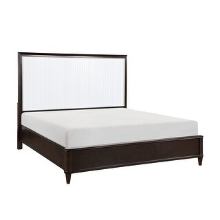 White and Cherry Finish Bed 1pc Modern Look - Bed Bath & Beyond - 40958685