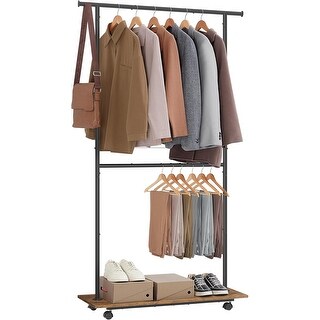 Clothes Rack with Wheels, Double-Rod Garment Rack - Bed Bath & Beyond ...