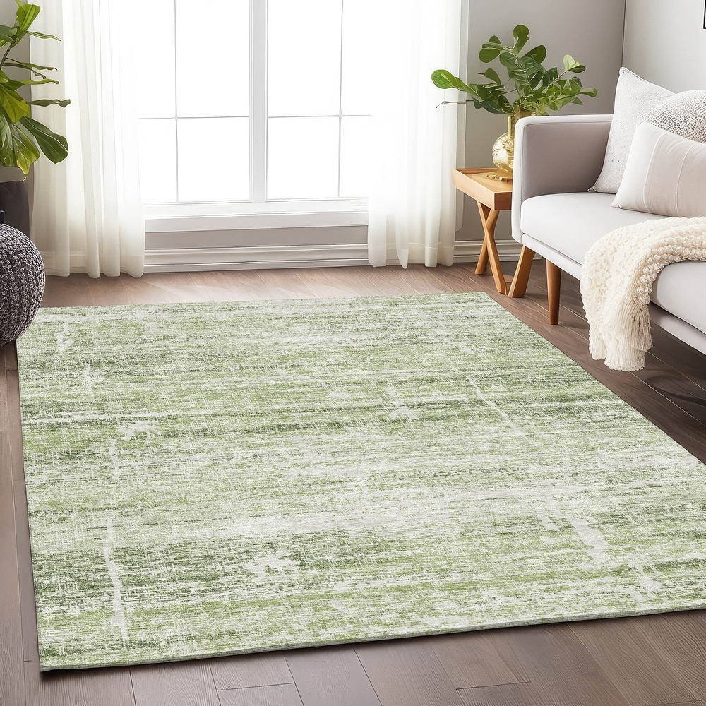 solid light green area rug