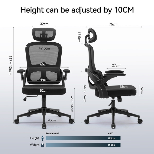 SIHOO Ergonomic High Back Office Chair for Big and Tall People Black 75 70 126 On Sale Bed Bath Beyond 40123024
