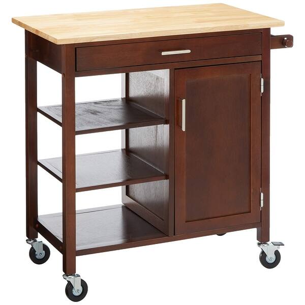 Marissa Kitchen Cart, Engineered Wood, Walnut, Dimensions18.5"D x 36.18 ...