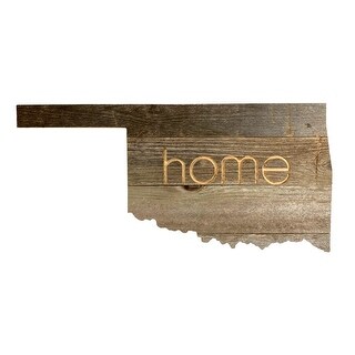 Large Rustic Farmhouse Oklahoma Home State Reclaimed Wood Wall Sign ...
