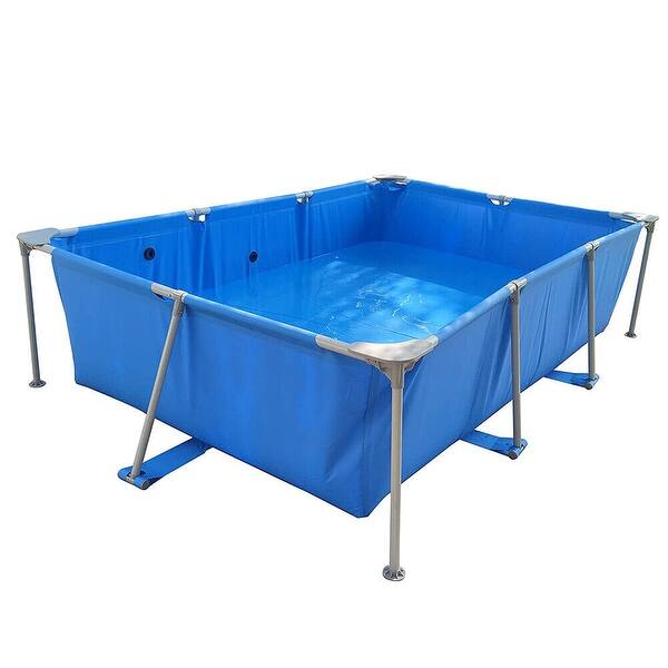 Metal Frame Rectangular Swimming Pool Portable Above Ground Pool - Bed ...
