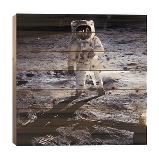 Buzz Aldrin Moonwalker Print On Wood by NASA - Multi-Color - Bed Bath ...