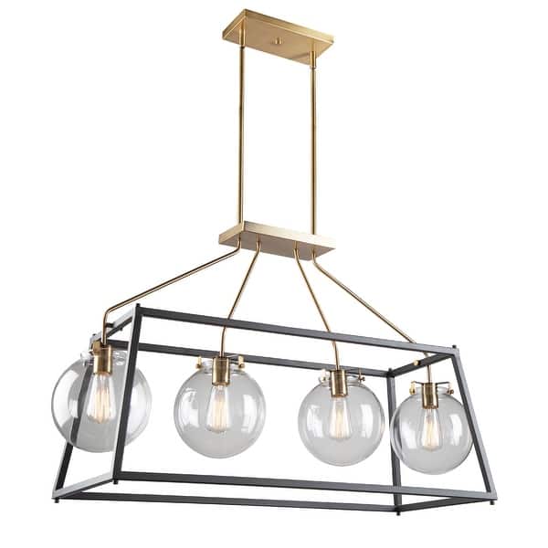 Artcraft Bridegtown - 4-Light Cage Island Light - Black/Harvest Brass ...