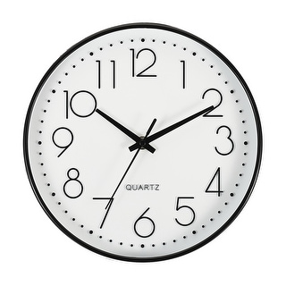 10" Wall Clock Battery Operated Silent Non-Ticking Round Clock White ...