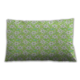 Ahgly Company Patterned Indoor-Outdoor Tea Green Lumbar Throw Pillow ...