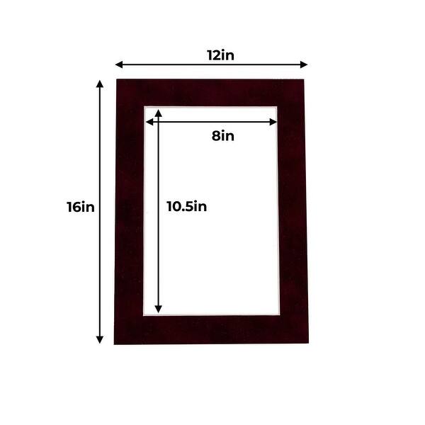 12x16 Mat for 8.5x11 Photo - Dark Red Suede Matboard for Frames ...