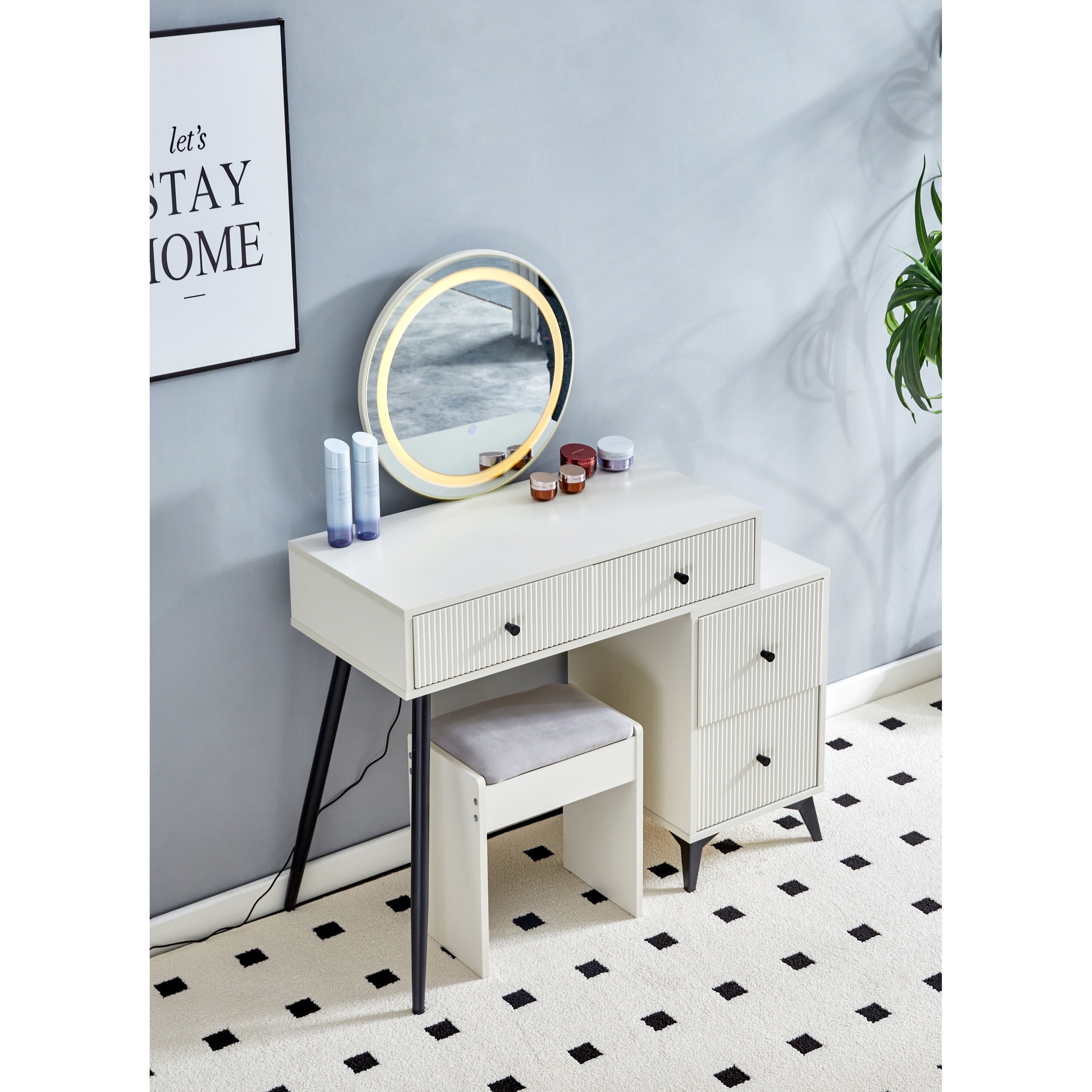 Small white vanity desk store