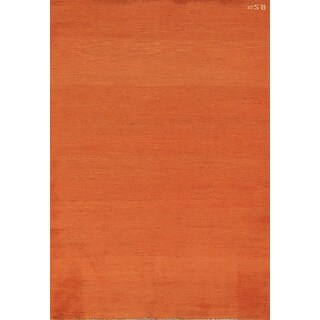 Orange Gabbeh Modern Rug Handmade Oriental Wool Carpet - 3'11" x 5'10 ...