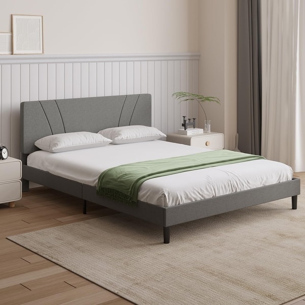 Queen Bed Frame No Box Spring Needed Camas Queen Upholstered Bed Frame ...