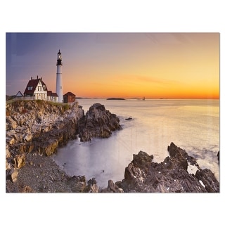 Portland Head Lighthouse Maine - Modern Seascape Glossy Metal Wall Art ...