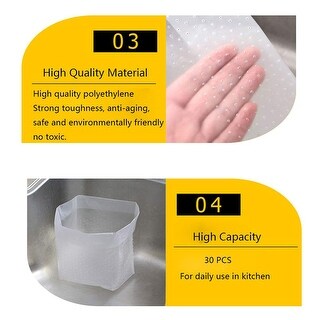 30Pcs Polyethylene Kitchen Garbage Filter Bag Sink Drain Hole Trash ...