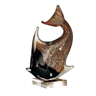 9" Brown and Black Angel Fish Hand Blown Glass Figurine - Bed Bath ...