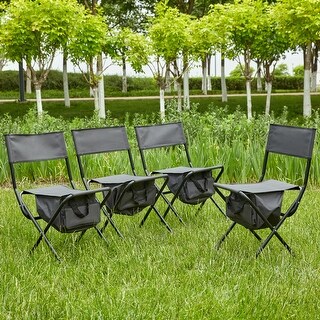 4-piece Folding Outdoor Chair with Storage Bag, Portable Chair for ...
