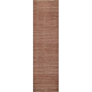 Modern Gabbeh Runner Rug Hand-Knotted Wool Carpet - 2'6" x 10'2" - Bed ...