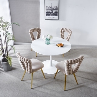 4-Piece Elegant Upholstered Dining Chairs Accent Chair - Bed Bath ...