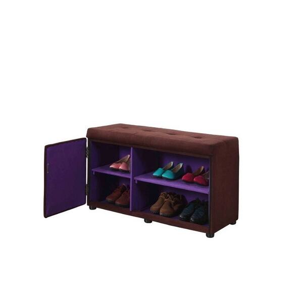 Tufted Soft Fabric Storage Ottoman Bench with Built-In Hidden ...
