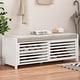 Distressed Shutter Storage Bench with Acacia Veneer for Retro Charm for ...