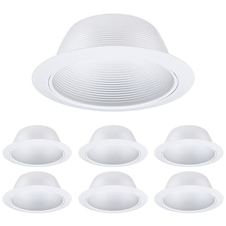6 Pack Ceiling Can Light Trim for 6" Recessed Can, Full Metal Baffle ...