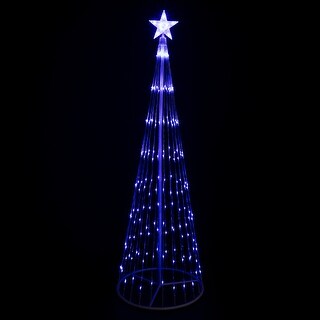 6' Blue LED Lighted Show Cone Christmas Tree Outdoor Decoration - Bed ...