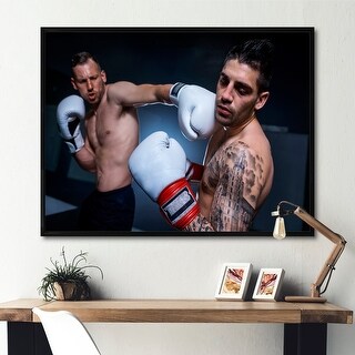 Designart "Boxing March Of Two Male Boxers" Boxing Framed Canvas Prints ...