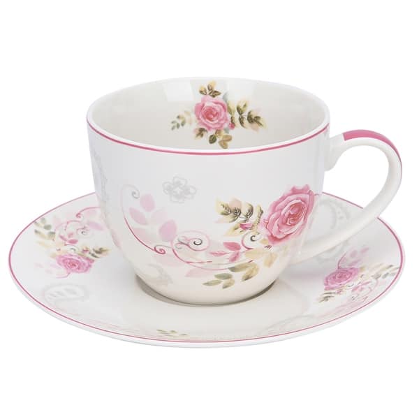 STP Goods 8.8 fl oz Rose Garden Tea Coffee Cup & Saucer - 8.8 fl oz ...