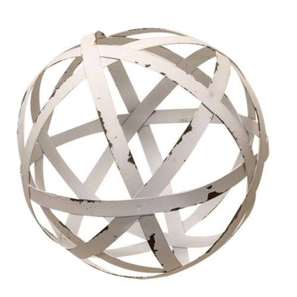 Cream Metal Band Sphere 6" - 6" in diameter - Bed Bath & Beyond - 32367391