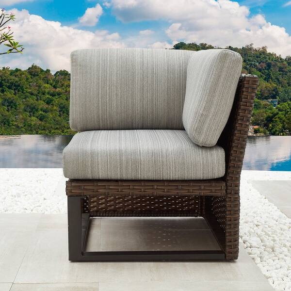 Patio Festival Five-Wicker Outdoor Wicker Corner Chair - Bed Bath ...