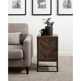 Kate and Laurel Mezzeta Wood and Metal One Door Side Table - 15x12x26 ...