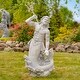 48 Inch Tall Magnesium Merman Garden Statue "Scotty" Antique Grey - Bed ...