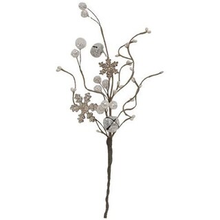 Sparkle Berries & Snowflake Pick - 12"H - Bed Bath & Beyond - 36929184