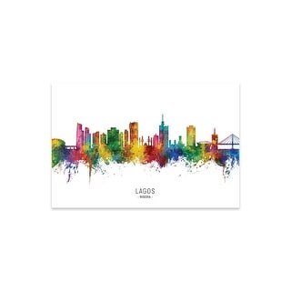 Lagos Nigeria Skyline City Name Print On Acrylic Glass by Michael ...