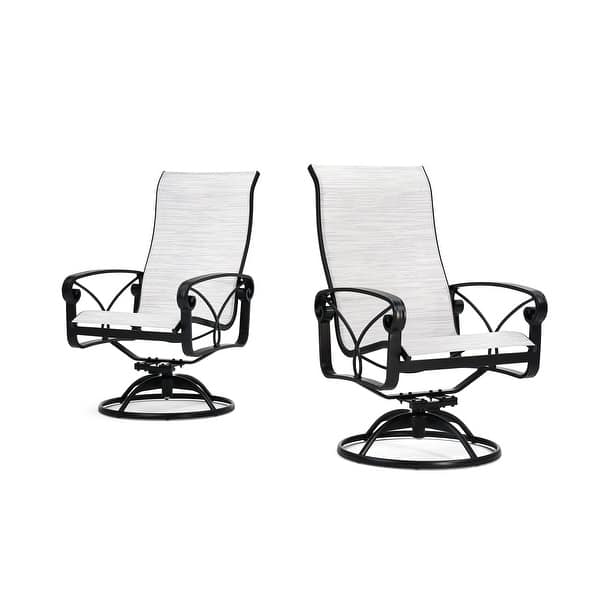 Palazzo Sling Ultra High Back Swivel Rocker Dining Chairs, Set of 2 ...