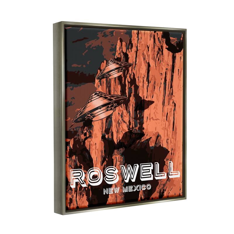 Stupell Industries Roswell New Mexico Desert UFOs Framed Floater Canvas ... Stupell Industries Roswell New Mexico Desert UFOs Framed Floater Canvas ...
