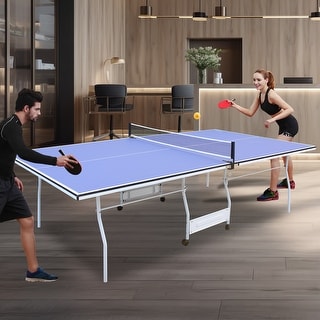 9ft Table Tennis Table Foldable & Portable Ping Pong Table Set - Bed ...