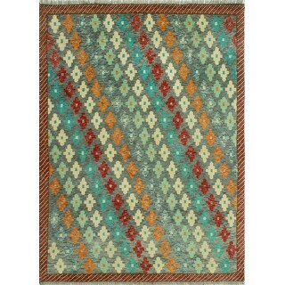 Balochi Hermon Grey/Red Rug - 4'2" x 6'0" - Bed Bath & Beyond - 40023353
